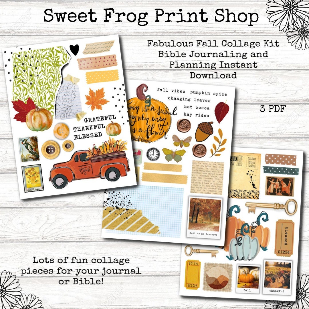 Fabulous Fall Collage Kit Bible Journaling Instant Download - Etsy