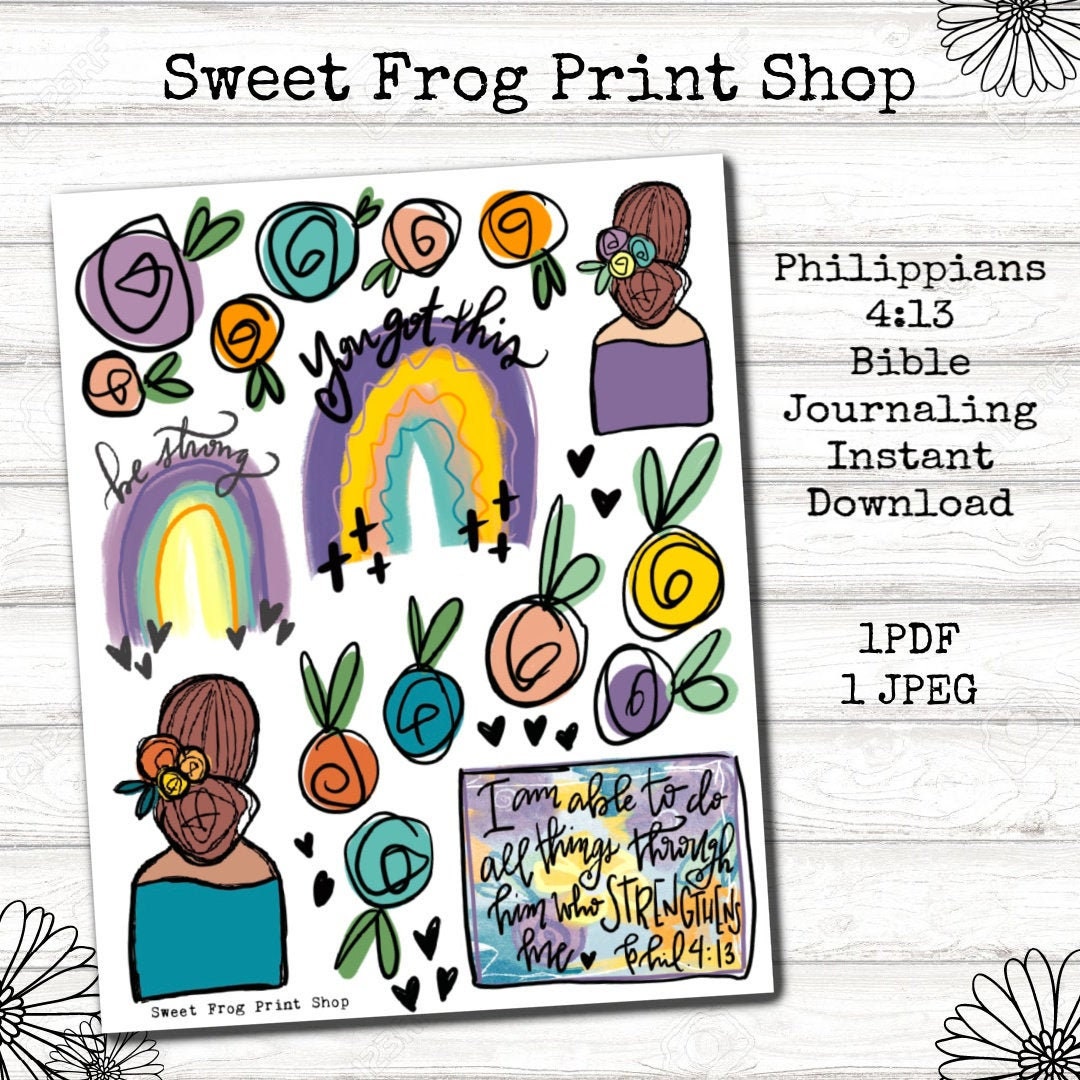 Philippians 4:13 Bible Journaling Instant Download - Etsy