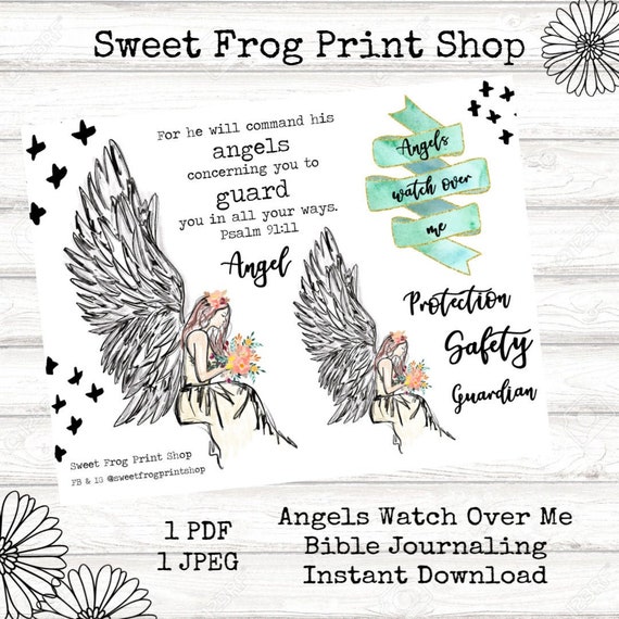Angels Watch Over Me Bible Journaling Instant Download - Etsy