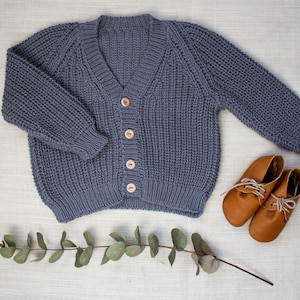 Fisherman's Rib Cardigan for Baby Toddler Knitting Pattern Pdf - THE ...
