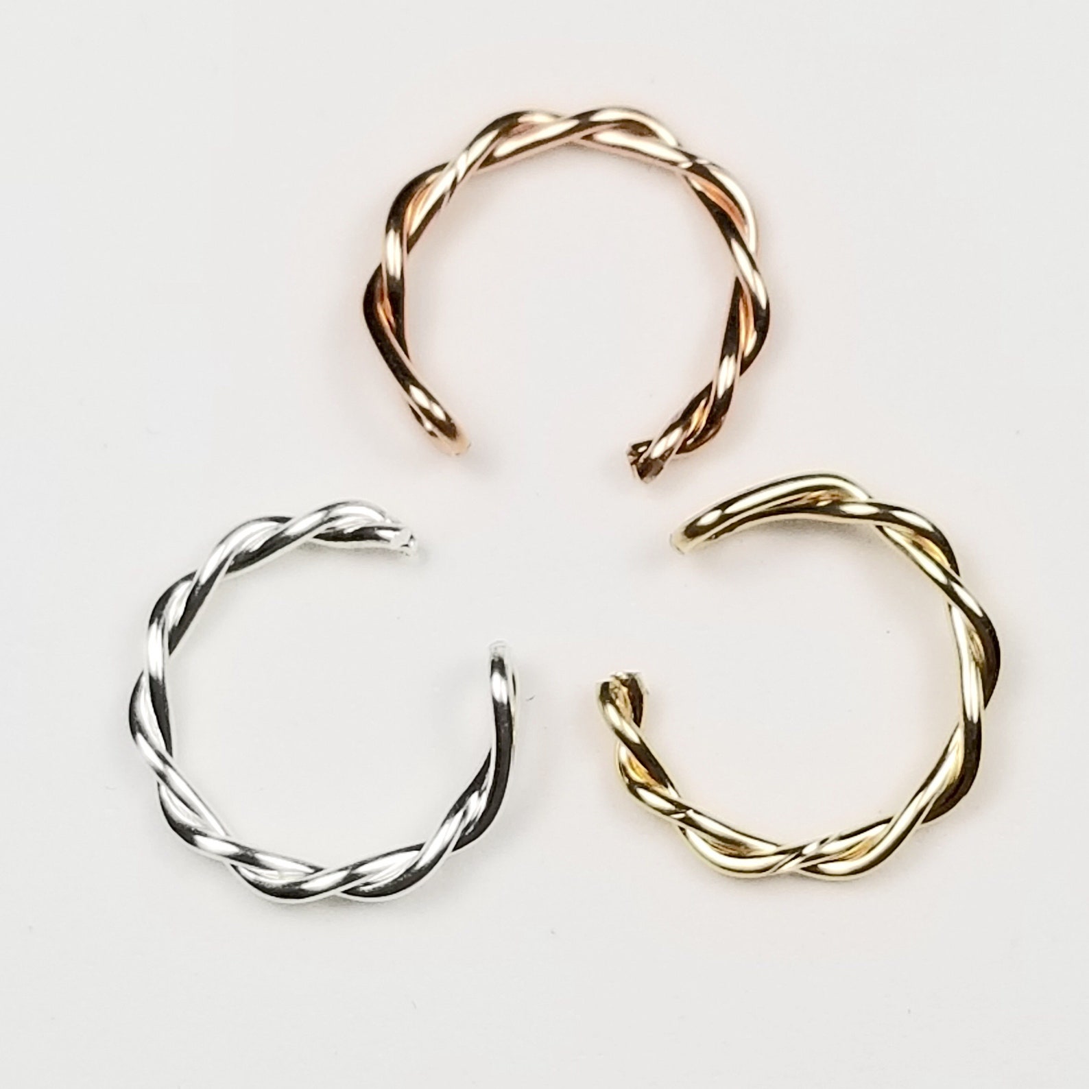 Twisted Conch Hoop Faux Piercing 925 14k Gold and 14k - Etsy