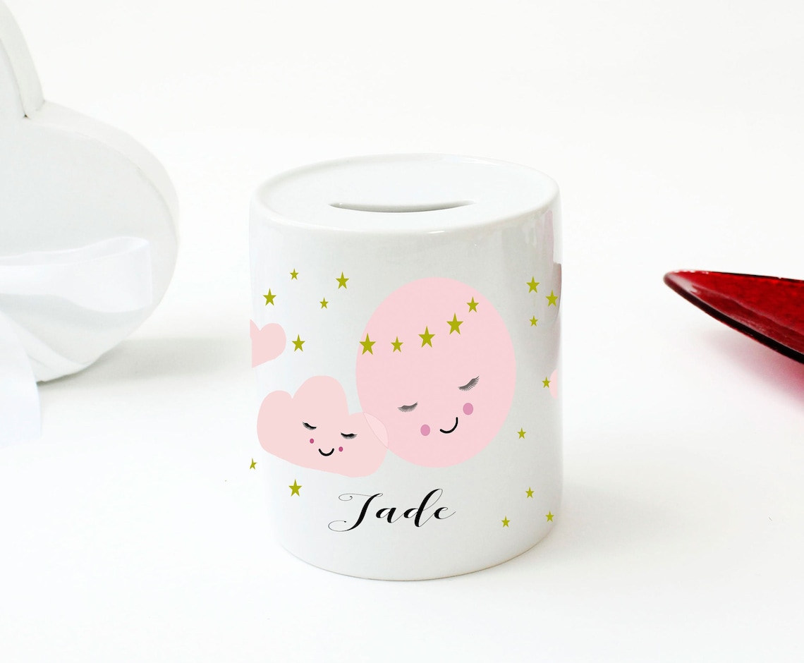 Money Box for Kids Girl Personalized With Name Ceramic - Etsy UK