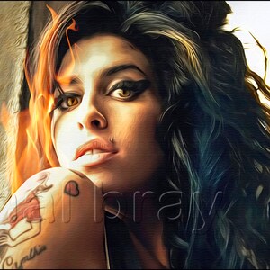 Sale Large Amy Winehouse In Polka Dot Dress Original | Etsy