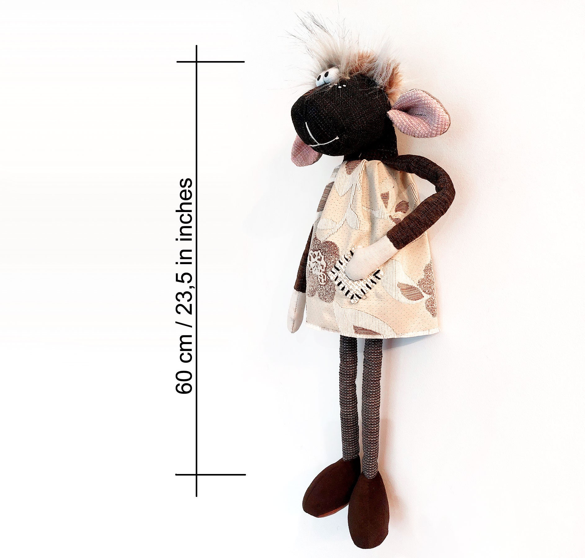 Handmade Sheep, Handcrafted Sheep Doll, Heirloom Handmade Doll, Textile ...