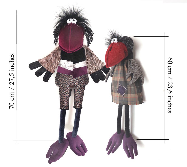 Handmade Big Crow, Handcrafted Crow Doll, Heirloom Handmade Doll ...