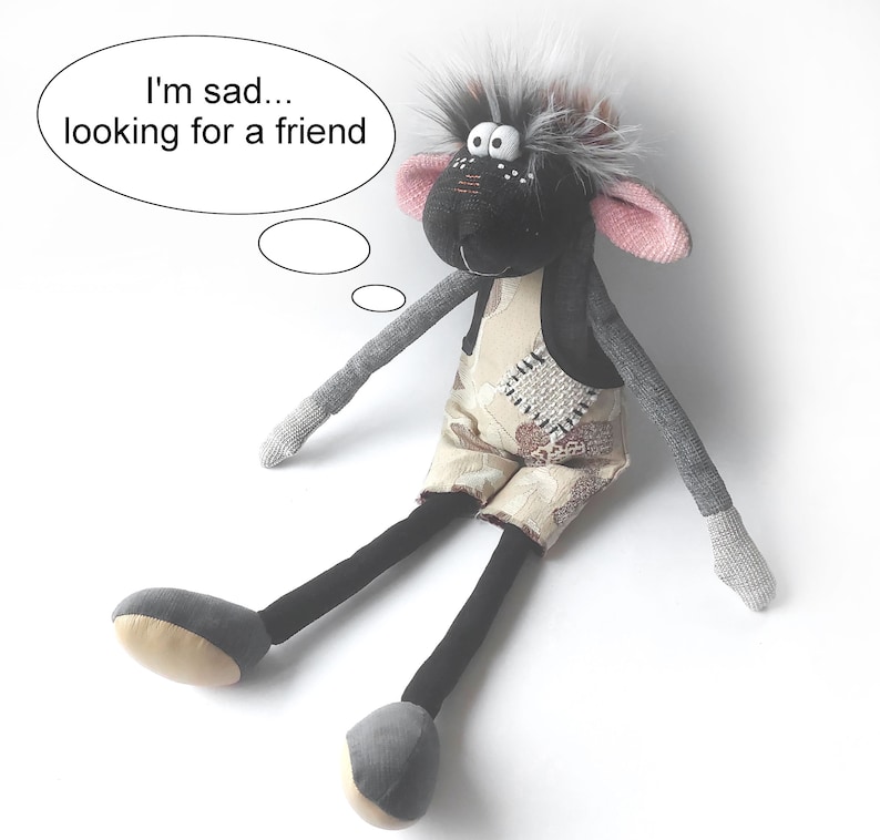 Handmade Sheep, Handcrafted Sheep Doll, Heirloom Handmade Doll, Textile ...