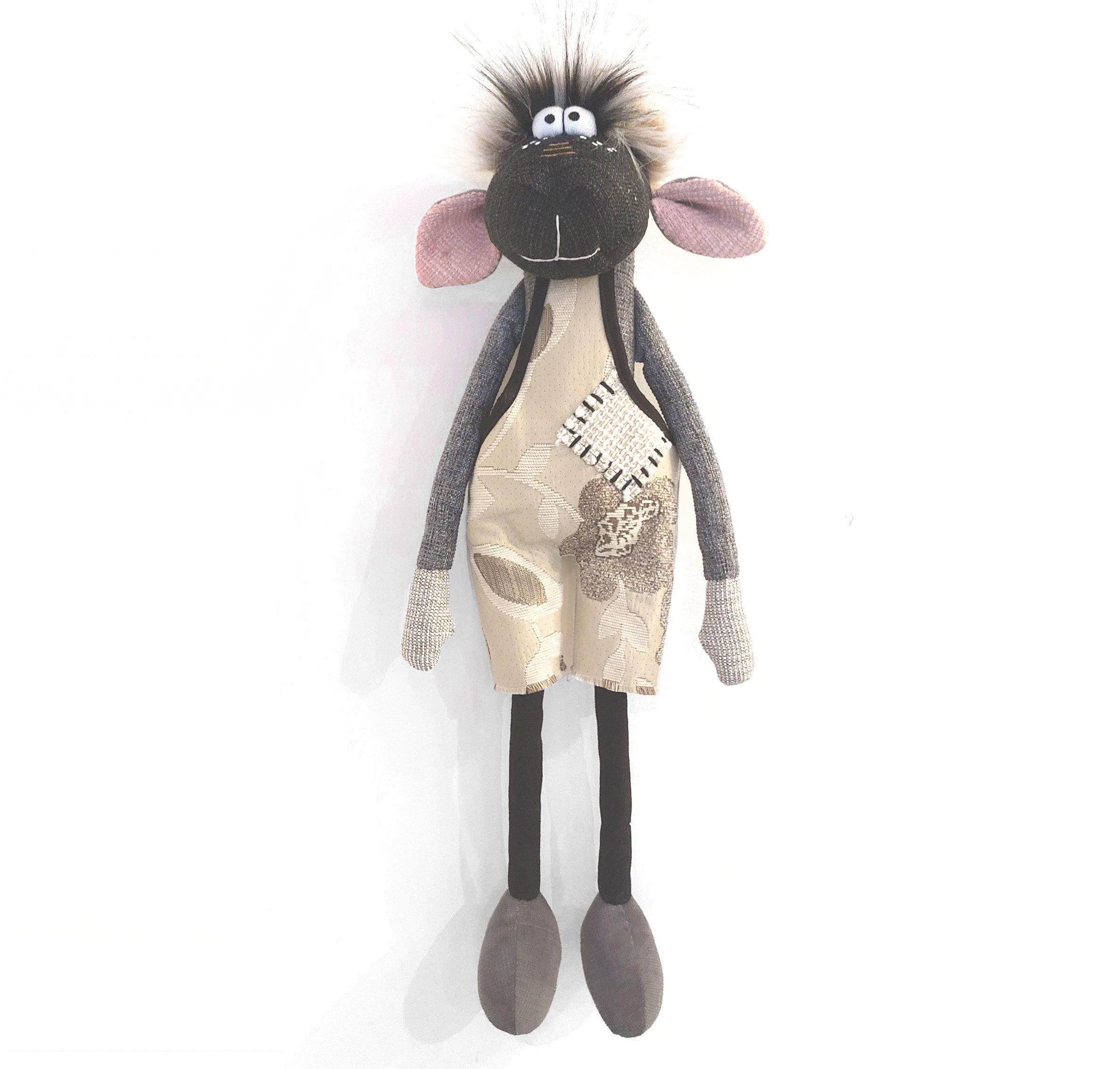 Handmade Sheep, Handcrafted Sheep Doll, Heirloom Handmade Doll, Textile ...