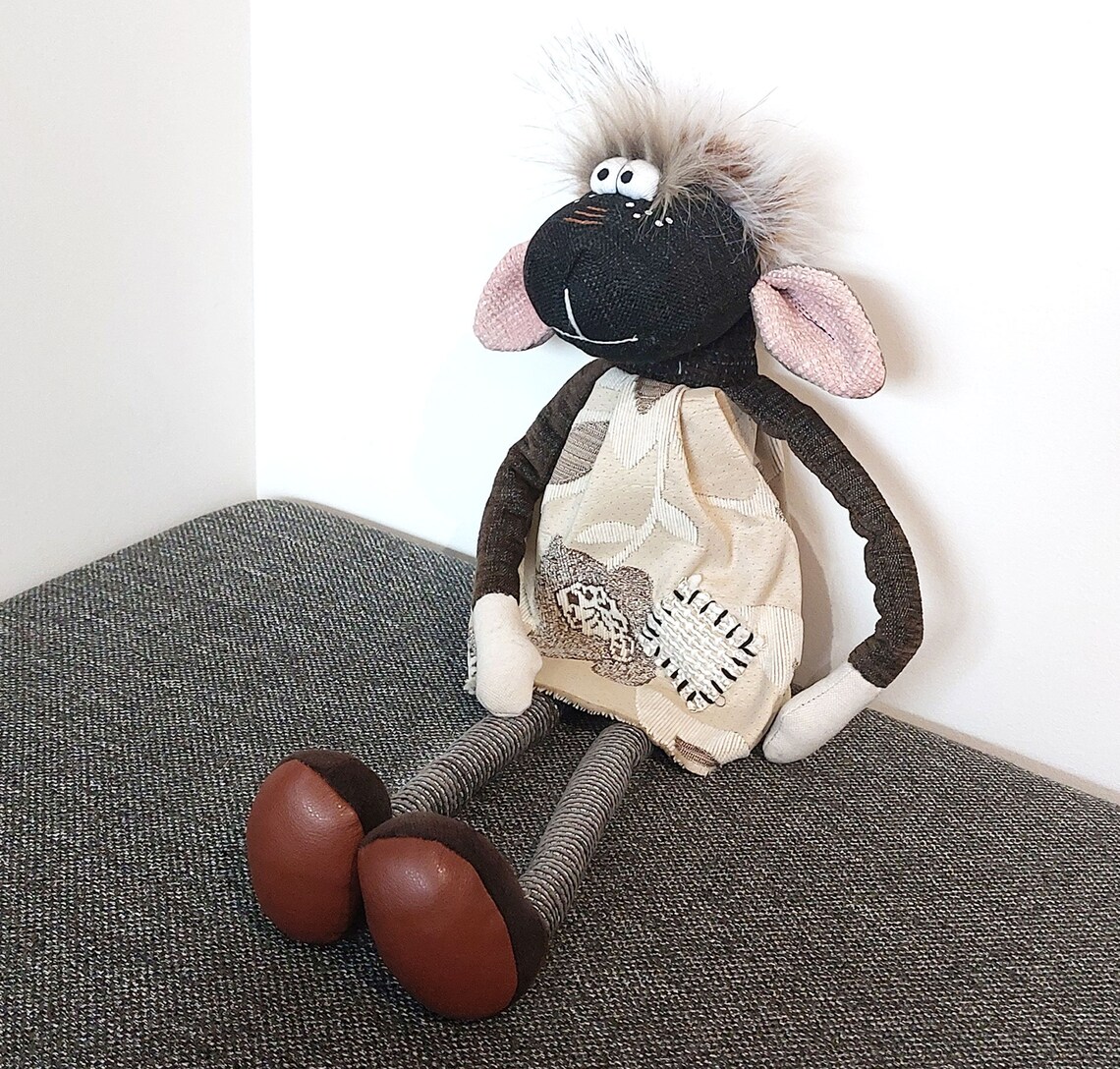 Handmade Sheep, Handcrafted Sheep Doll, Heirloom Handmade Doll, Textile ...