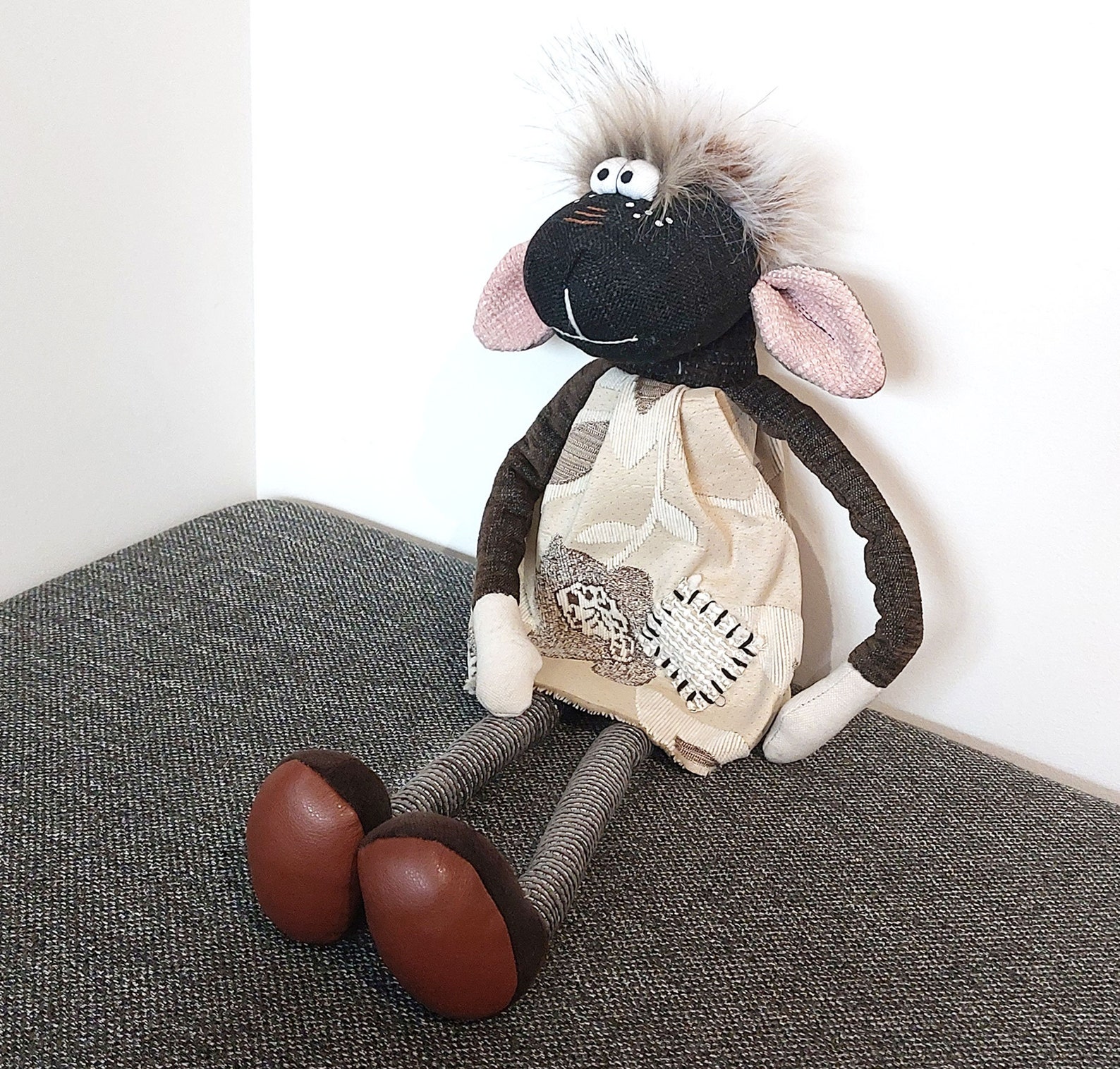 Handmade Sheep, Handcrafted Sheep Doll, Heirloom Handmade Doll, Textile ...