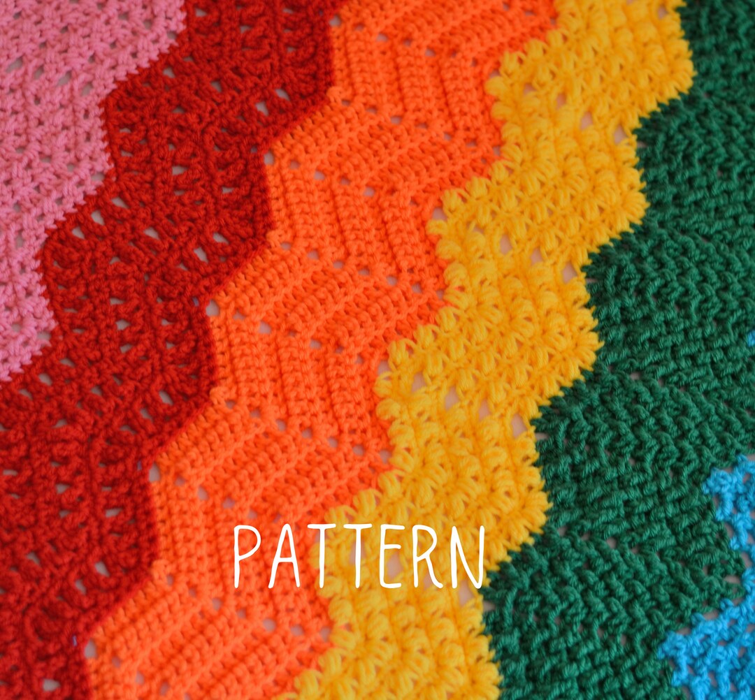 PDF Crochet Pattern - Rainbow Ripple Blanket - Etsy