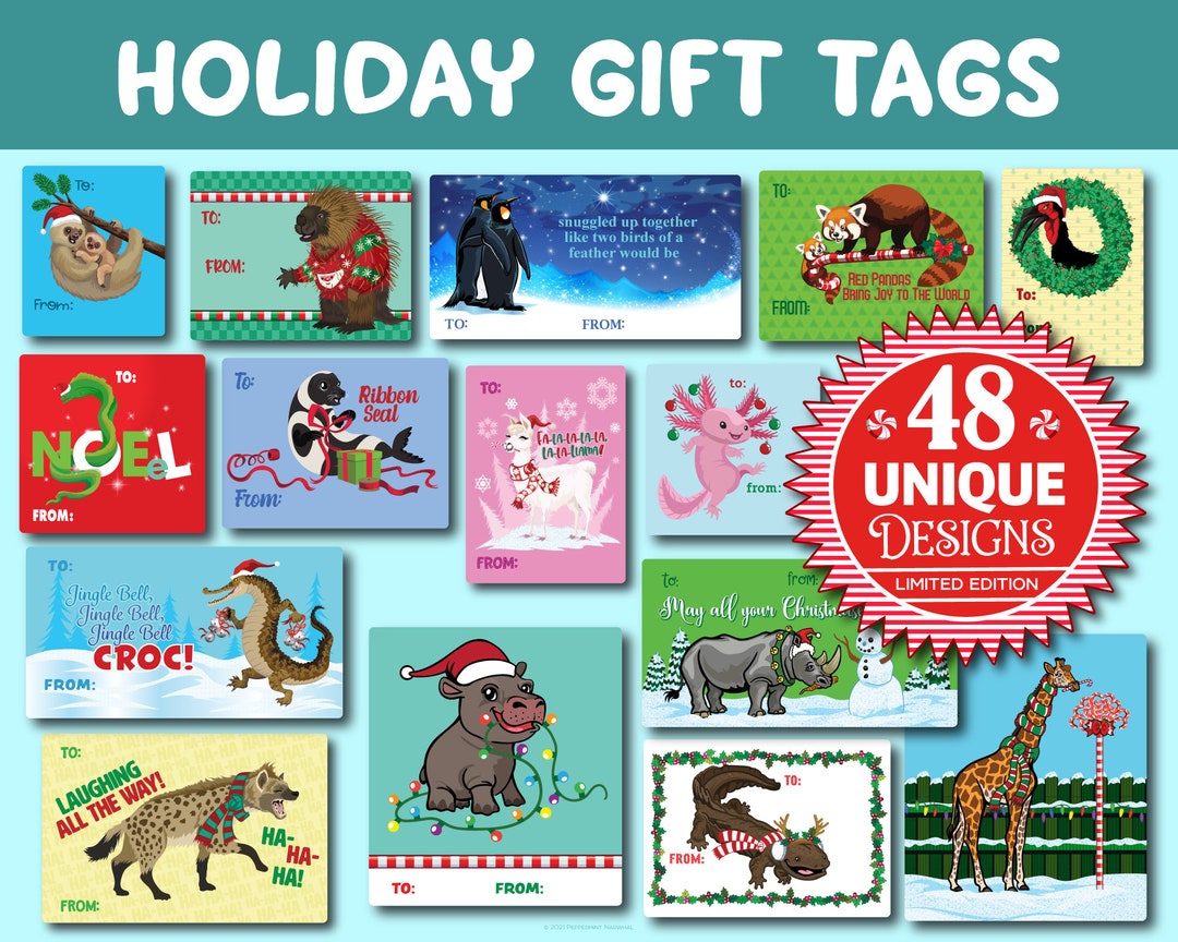 Animal Sticker Gift Tags - Etsy