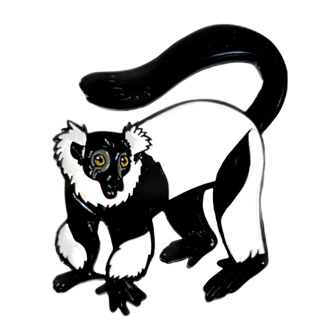 Black & White Ruffed Lemur Pin (pollinator Series) - Etsy