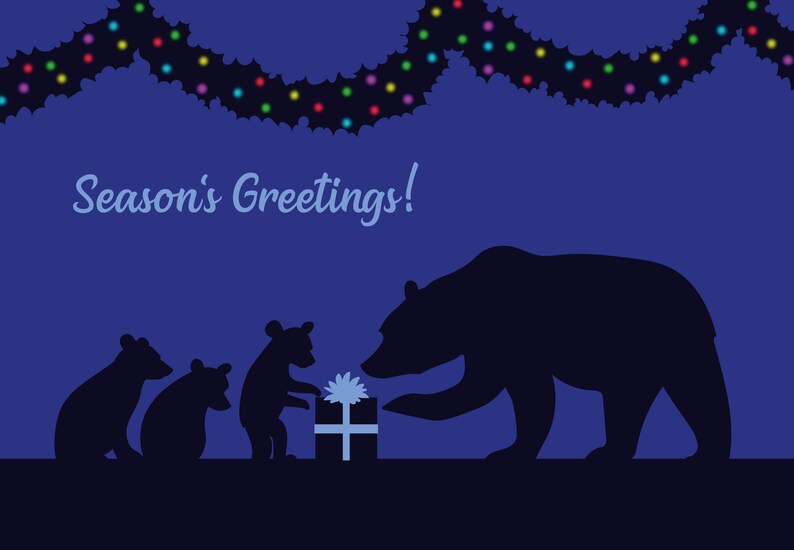 Bears 12-pack Holiday Cards | Etsy