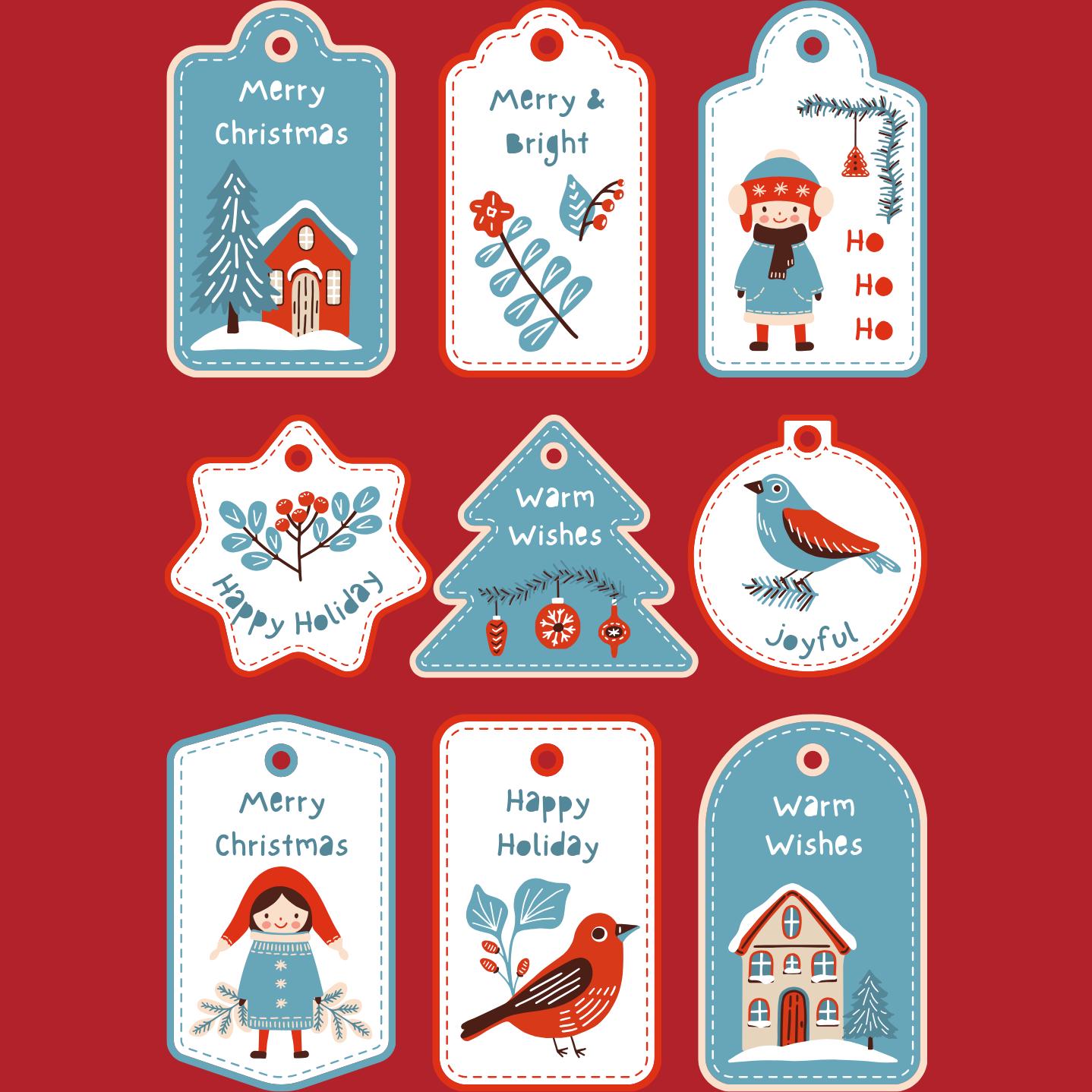 Christmas Gift Tags Printable PDF 2025–over 675 Classic Red Green Gold ...