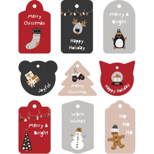 Christmas Gift Tags Printable PDF 2025–over 675 Classic Red Green Gold ...