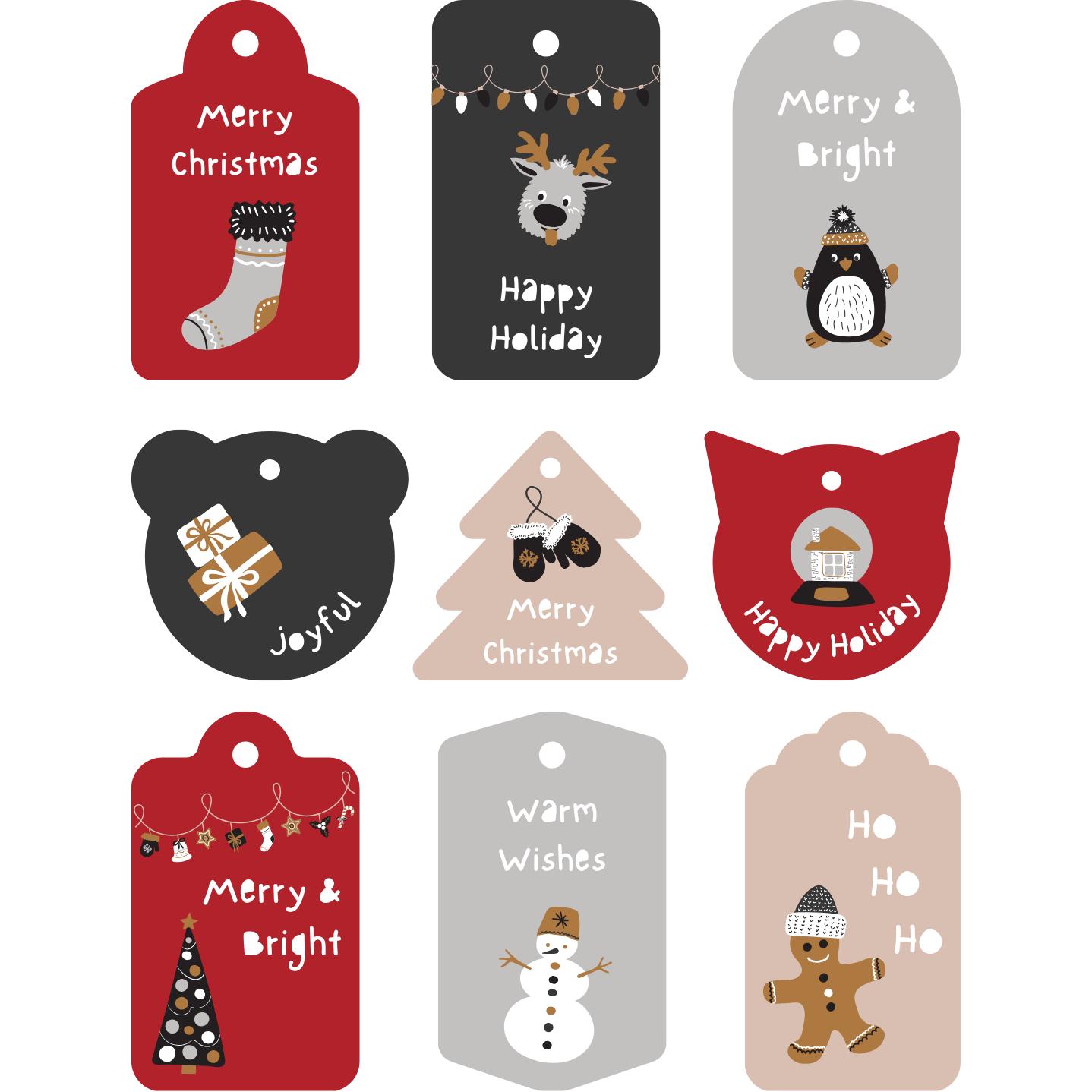 Christmas Gift Tags Printable PDF 2025–over 675 Classic Red Green Gold ...