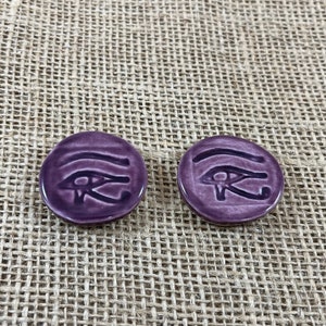 Set of 2 Red Violet (mulberry) Eye of Horus, Egyptian Eye Magnet, Super ...