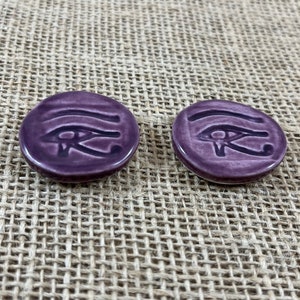 Set of 2 Red Violet (mulberry) Eye of Horus, Egyptian Eye Magnet, Super ...