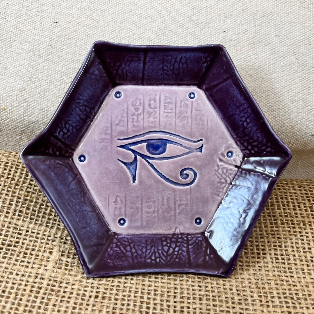 Dark Purple Eye of Horus, Egypt, Egyptian, Hieroglyph Altar Tray - Etsy