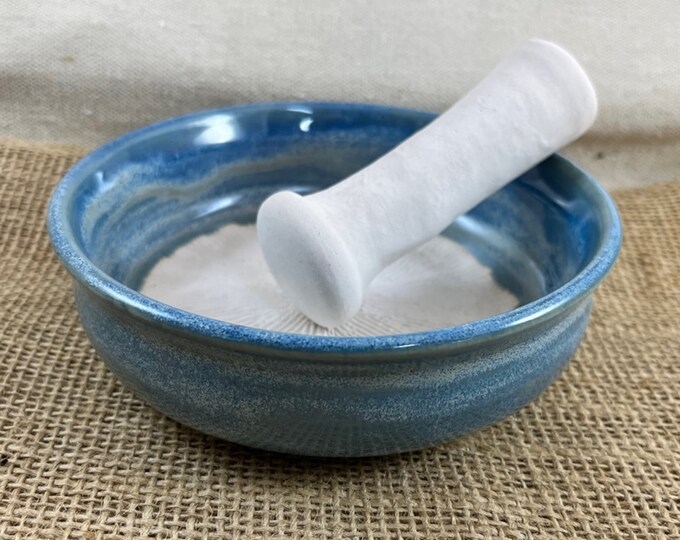 Small Wheel Thrown Grooved Mortar and Pestle Food Safe - Etsy