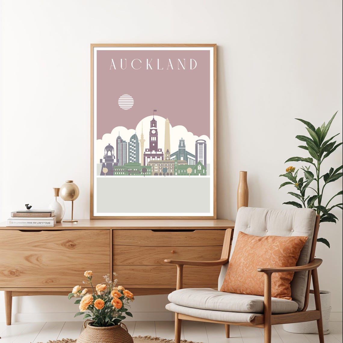 Auckland New Zealand Poster, Skyline Digital City Art Print, Cultural ...
