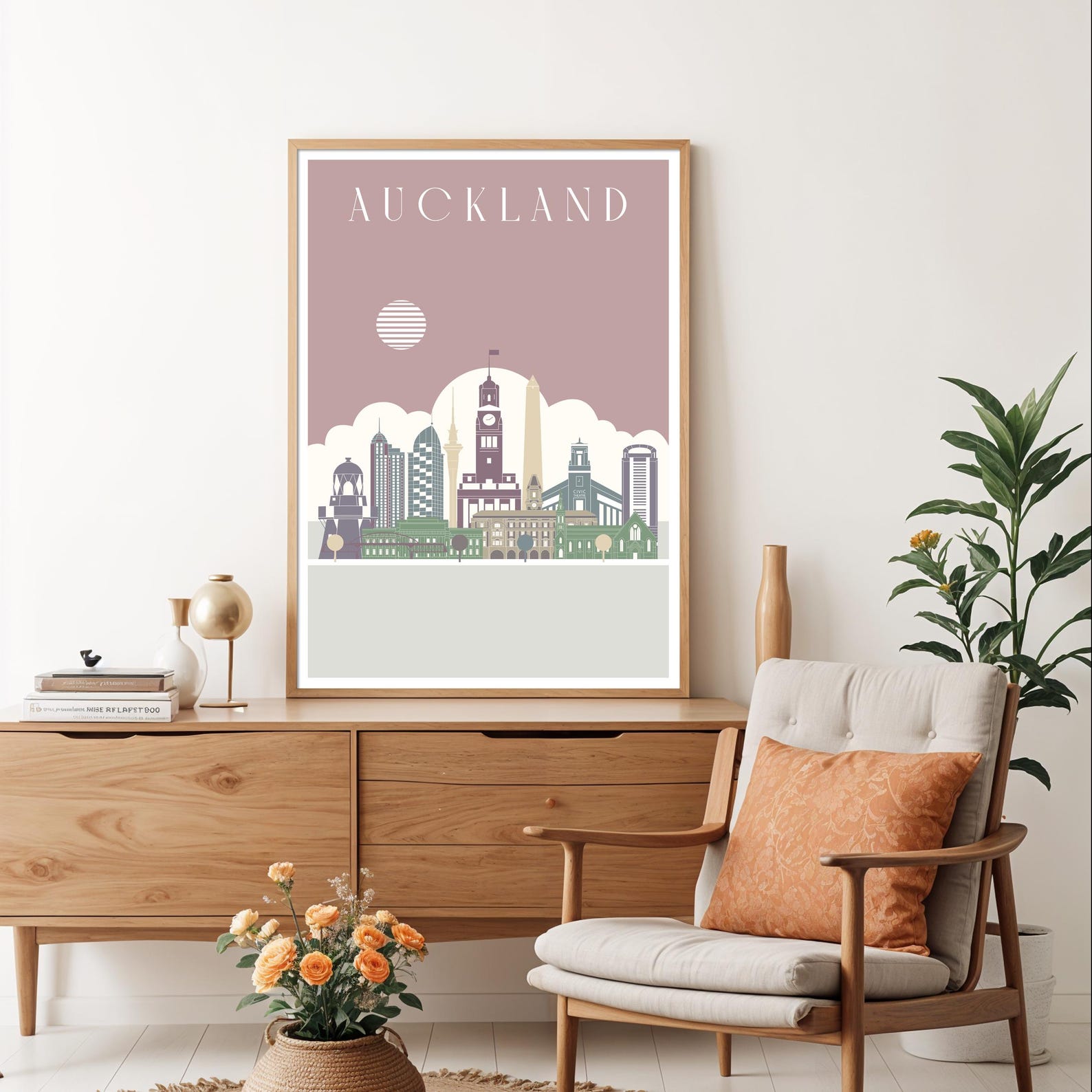 Auckland New Zealand Poster, Skyline Digital City Art Print, Cultural ...