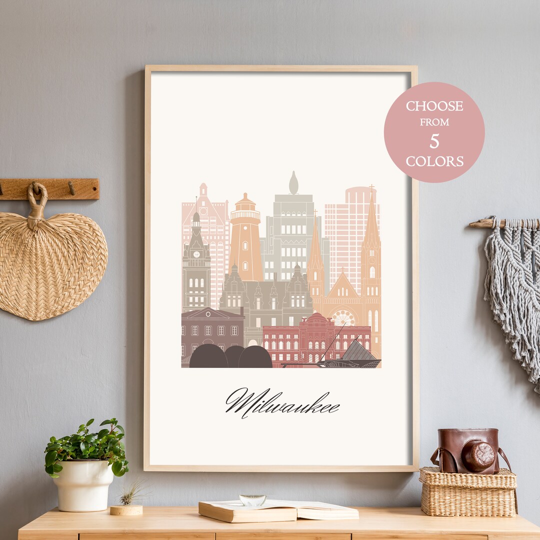Milwaukee Decor, Download to Print, Modern Art Black and White ...