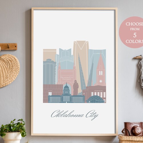 Oklahoma City Map Oklahoma City Poster Oklahoma City Print | Etsy