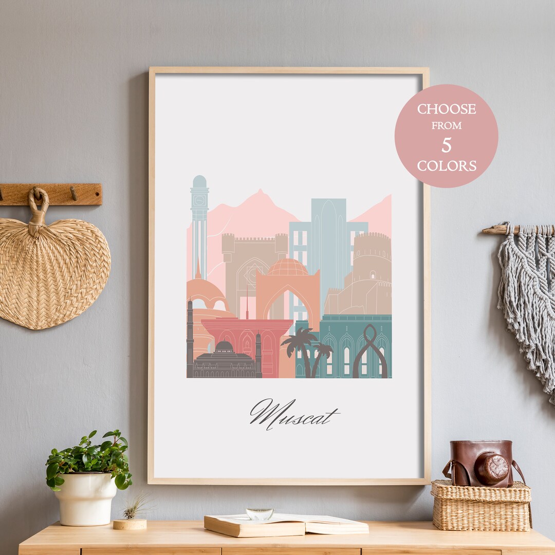 Muscat Oman Poster, Boho Prints, Modern Art, Printable Wall Art, Travel ...