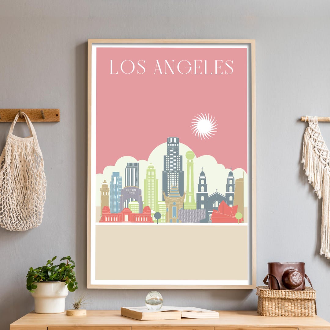 Custom Los Angeles Skyline Printable, a Unique Gift for Anniversaries ...