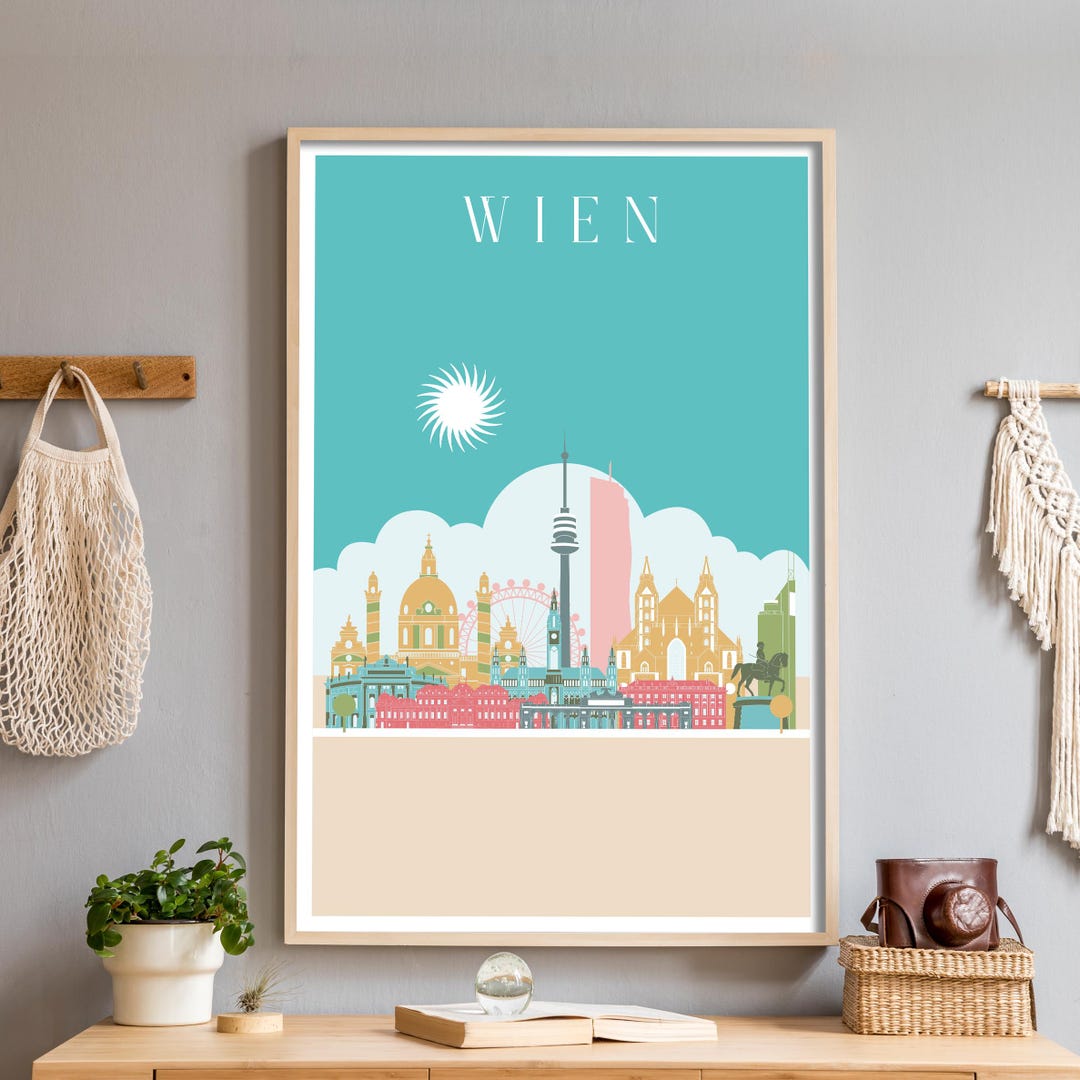Vienna City Map Print Color, Austria, Wall Art Vienna, City Prints ...