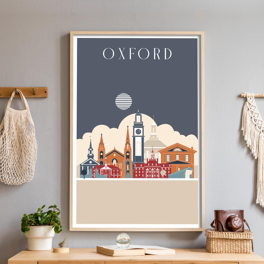 Custom Oxford, Ohio Skyline Printable Art, Perfect Family Gift for ...