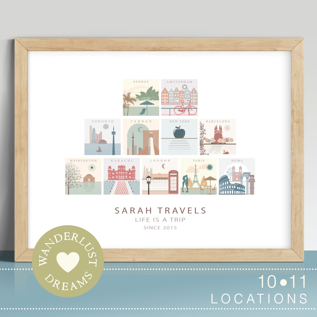 Custom Family Adventure Map, Personalized Travel Map, Journey Memory ...