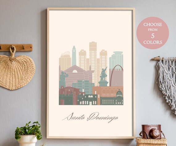 Santo Domingo Art Map Style Wall Art Poster Print Download | Etsy