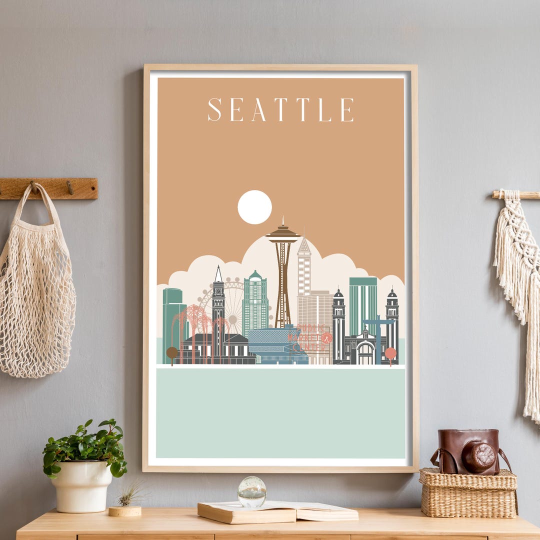 Custom Seattle Skyline Printable, Perfect Gift for Travel Lovers ...