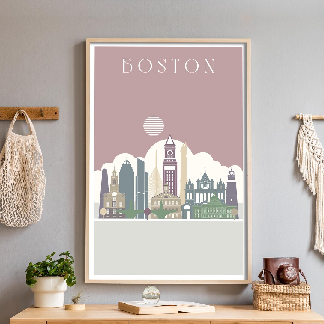Customizable Boston Skyline Print, Perfect for Weddings, Anniversaries ...
