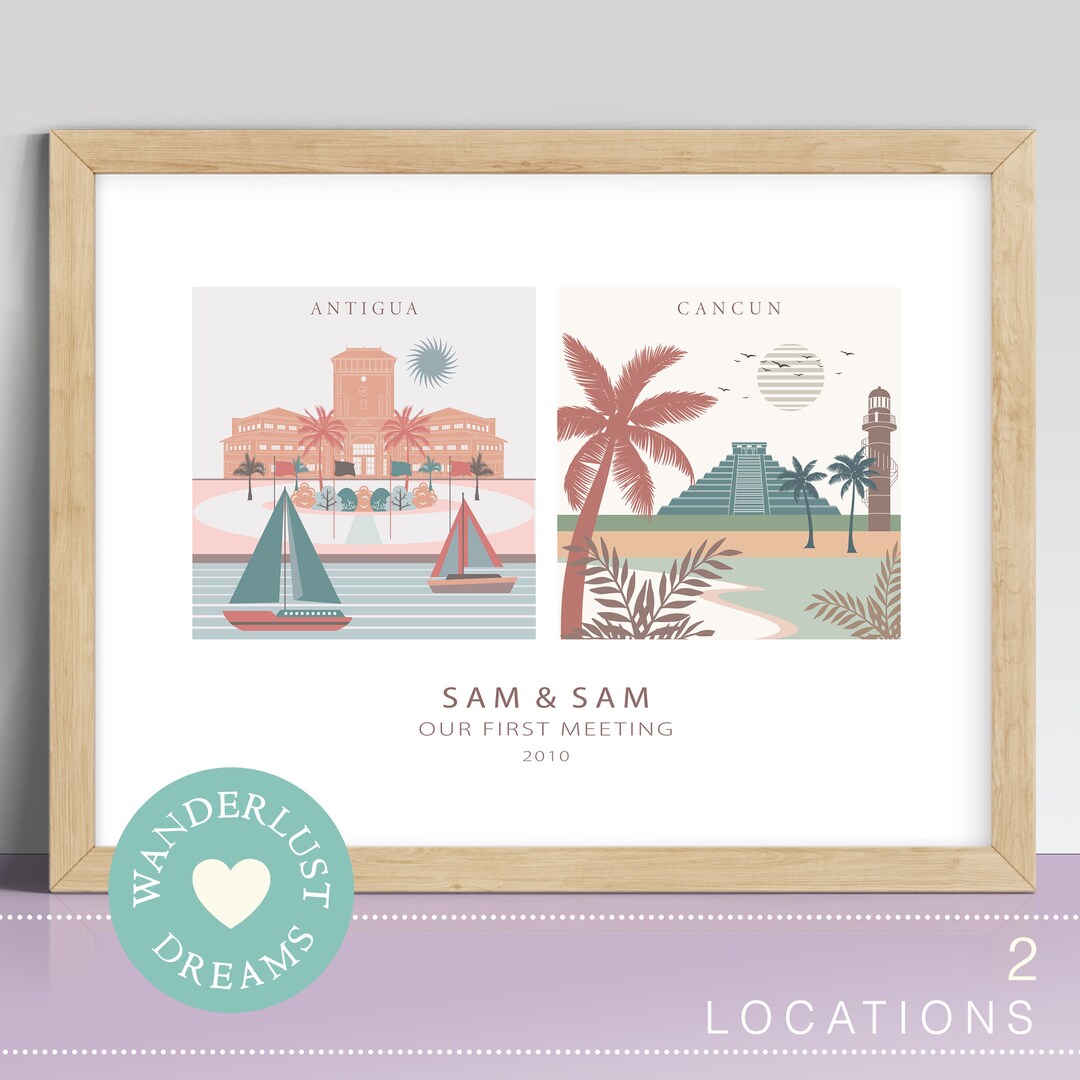 Couple's Journey Map, Personalized Route Map, Custom Travel Memory ...