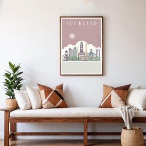 Auckland New Zealand Poster, Skyline Digital City Art Print, Cultural ...