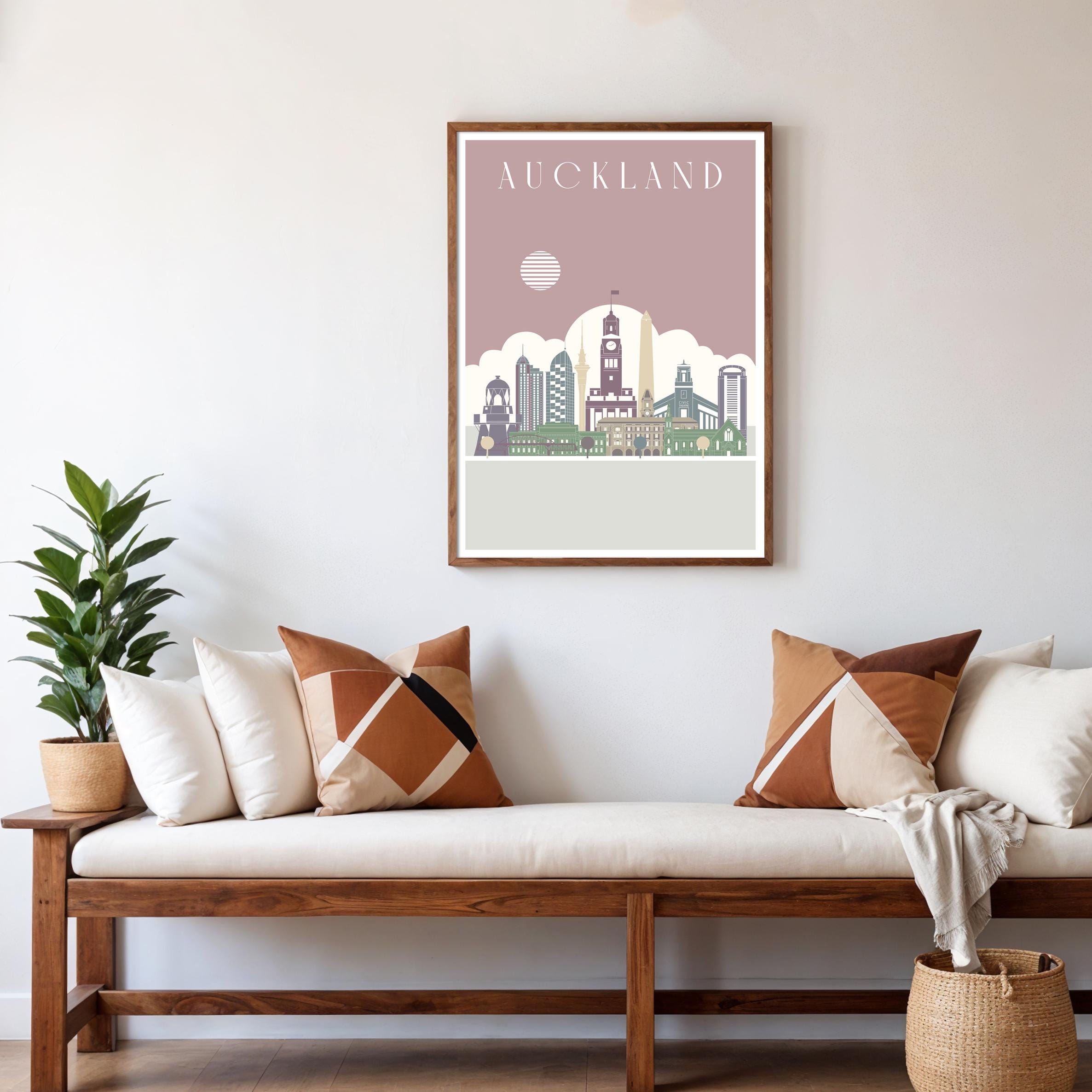 Auckland New Zealand Poster, Skyline Digital City Art Print, Cultural ...
