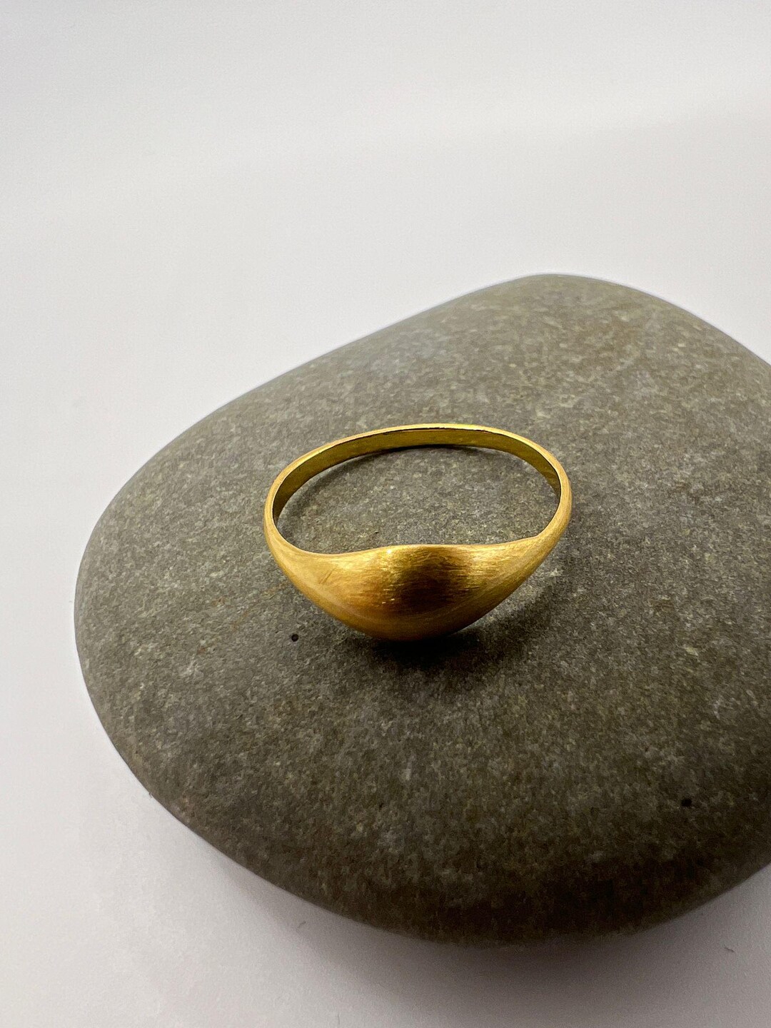 Matte Gold Minimal Ring • 18k Gold Plated 925 Silver • Lightweight ...