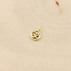 Tiny Circular Om Charm 18k Gold Plated 925 Silver With Chain - Etsy