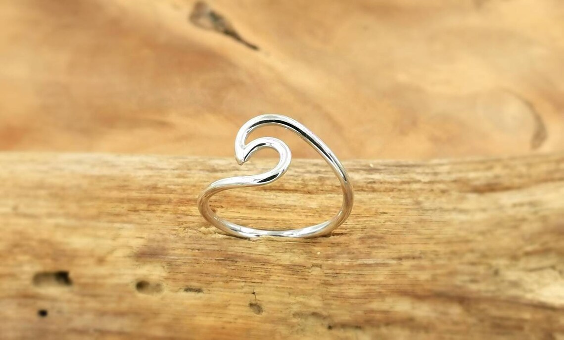 925 Silver Wave Ring Classic Wave Ring - Etsy