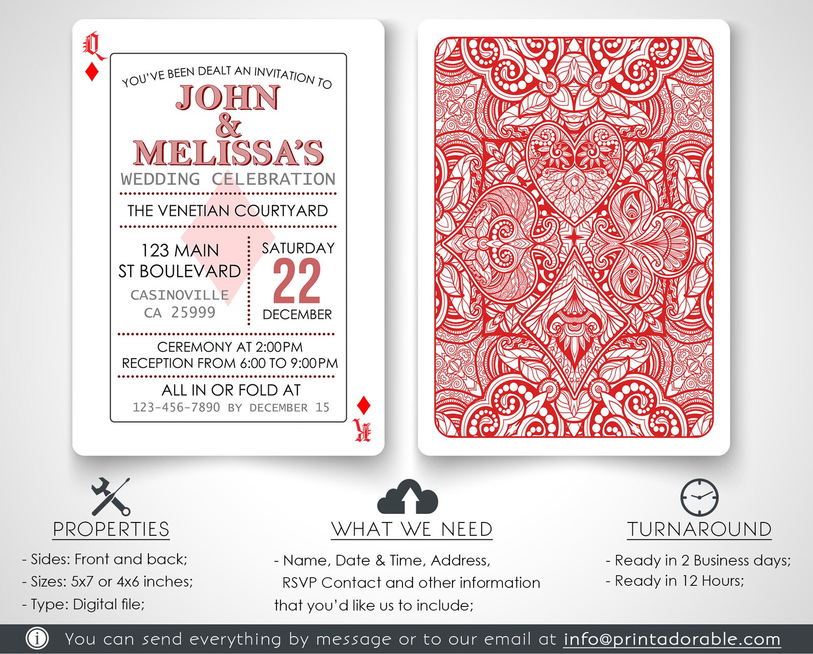 Casino Playing Cards Wedding Invitation - Etsy