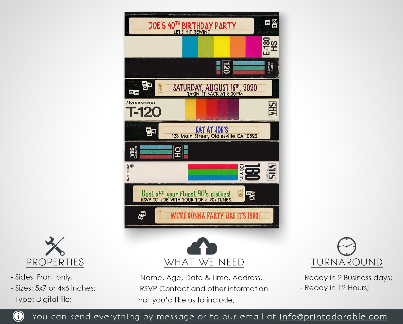 Original VHS Pile Invitation for an 80s or 90s Birthday Party - Etsy