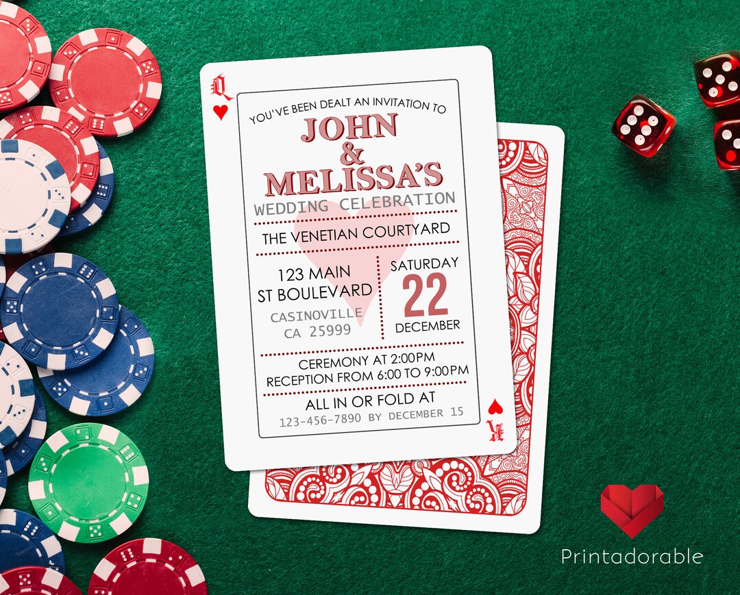 Casino Playing Cards Wedding Invitation - Etsy