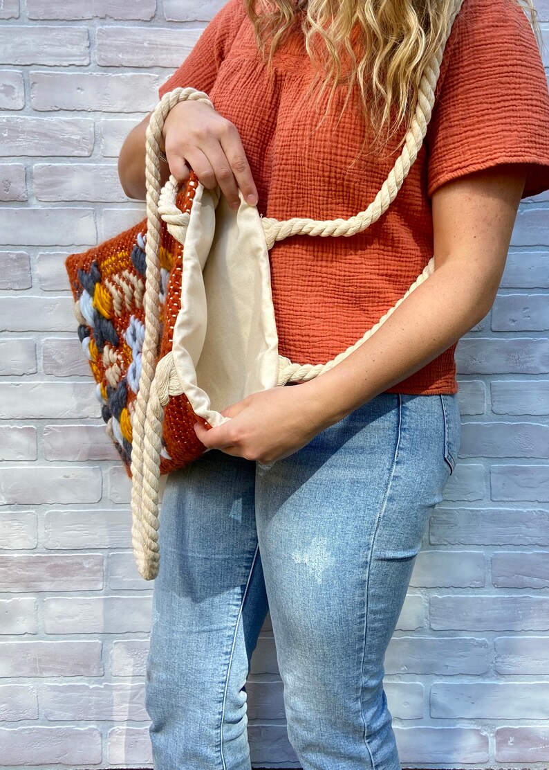 Large Orange Tote Bag Handmade Purse for Women Reusable | Etsy