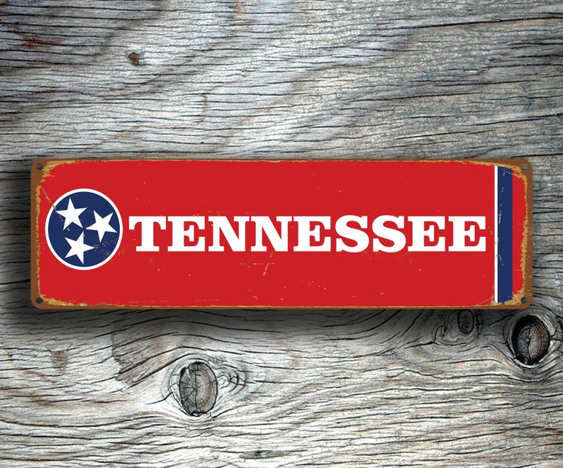 TENNESSEE STATE FLAG Sign Tennessee State Flag Signs Vintage | Etsy