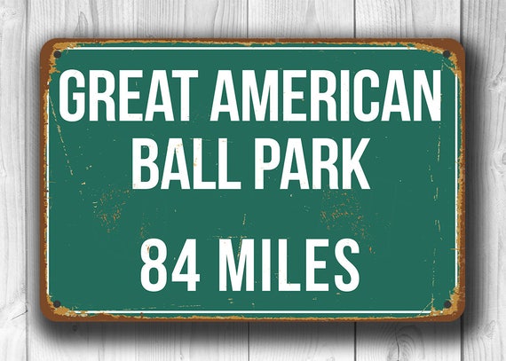 Great American Ball Park Distance Sign Great American Ball - Etsy