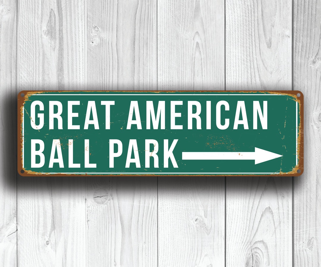 GREAT AMERICAN BALL Park Sign, Home of Cincinnati Reds, Vintage Style ...