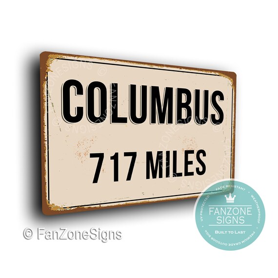 PERSONALIZED COLUMBUS CITY Sign Columbus City Distance Sign | Etsy